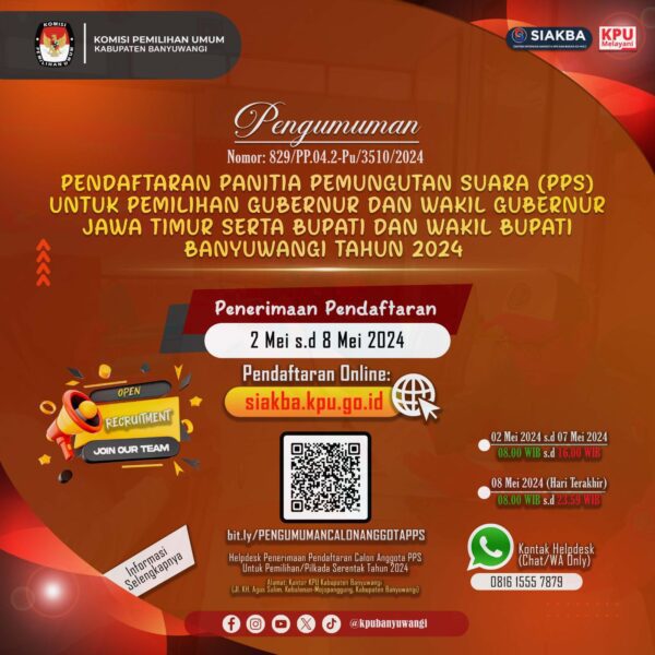 KPU Buka Pendaftaran Calon PPS Pilkada Banyuwangi - Berita Diksi
